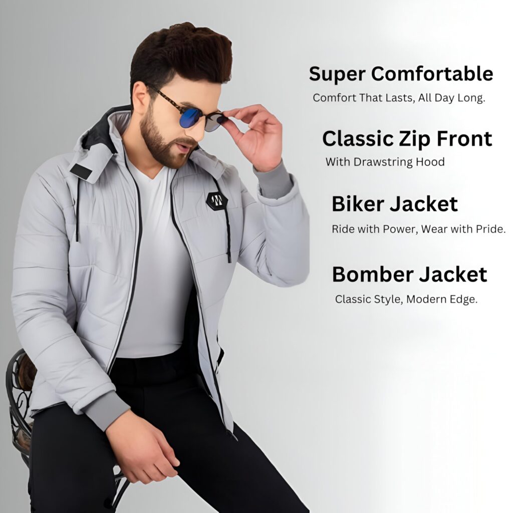 Ben Martin Men’s winter bomber Nylon Standard Length Stylish biker ...